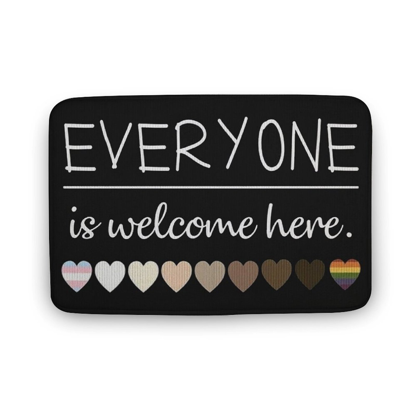 Everyone Is Welcome Here Doormat, BLM LGBT Home Doormat, Indoor Outdoor ...