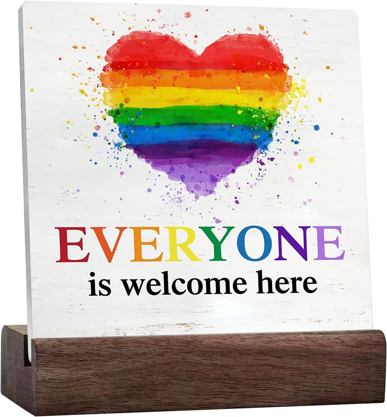 Everyone Is Welcome Here Equality Sign Desk Decor Diversity Home Office ...