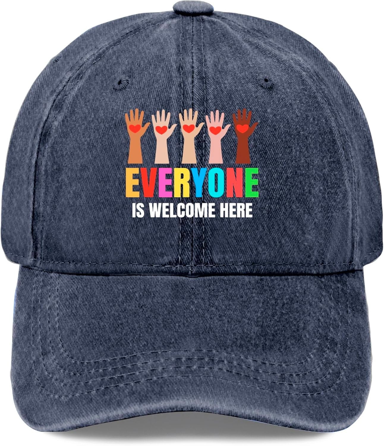 Everyone Is Welcome Here Hats For Women Classic Washed Distressed ...