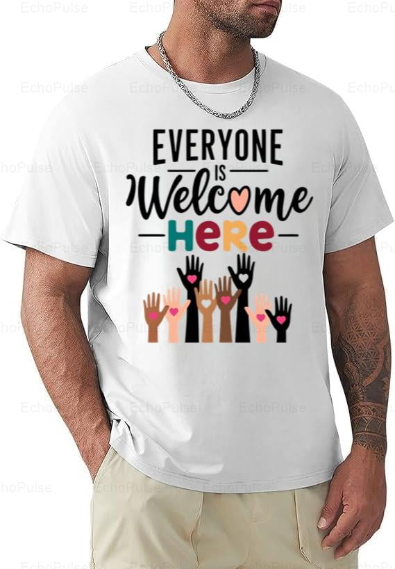 Everyone Is Welcome Here Human Rights Diversity Quote T-Shirt - Walmart.com