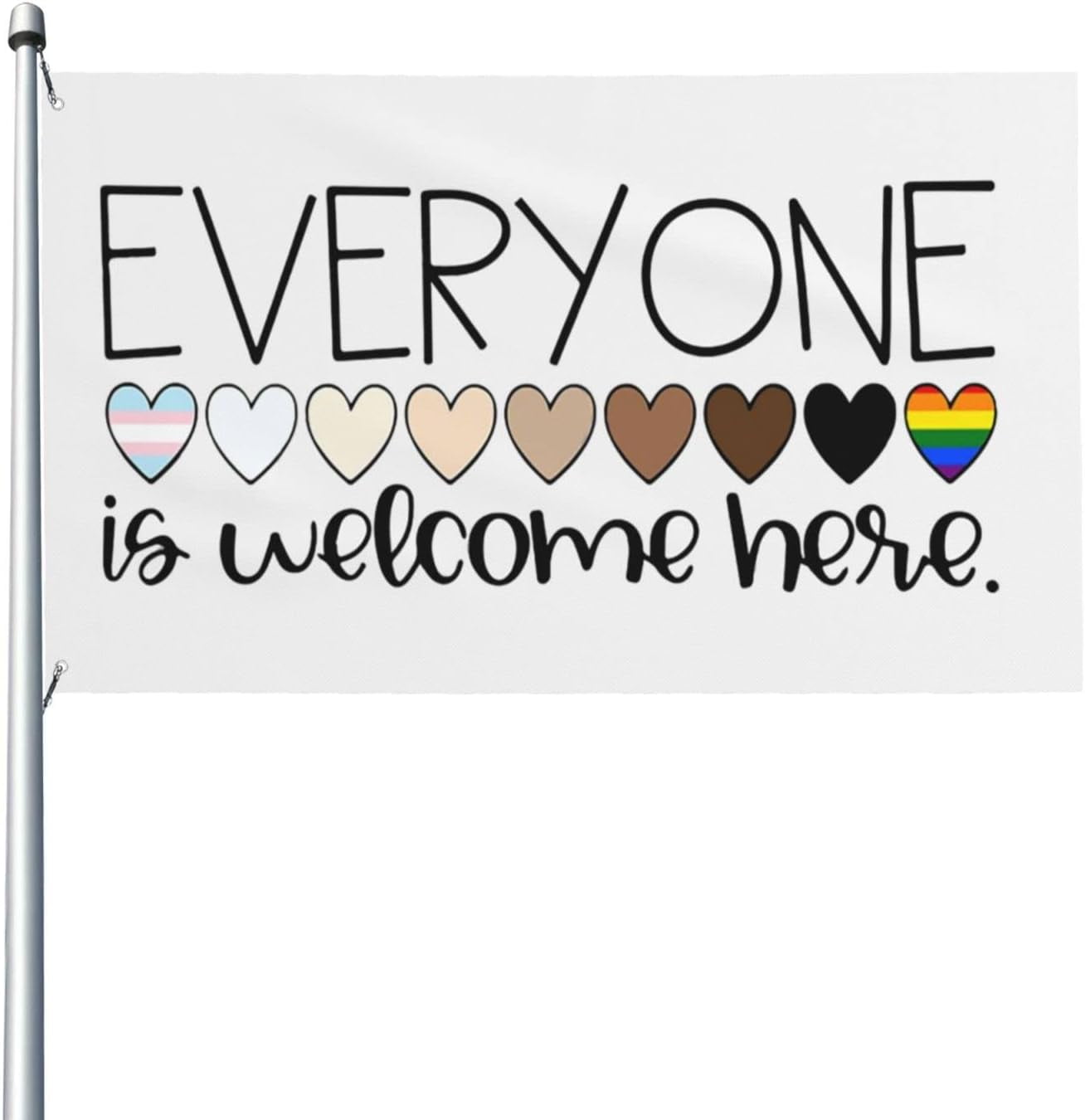 Everyone Is Welcome Here Lgbtq Flag 3x5 Ft Yard House Flags Banner ...