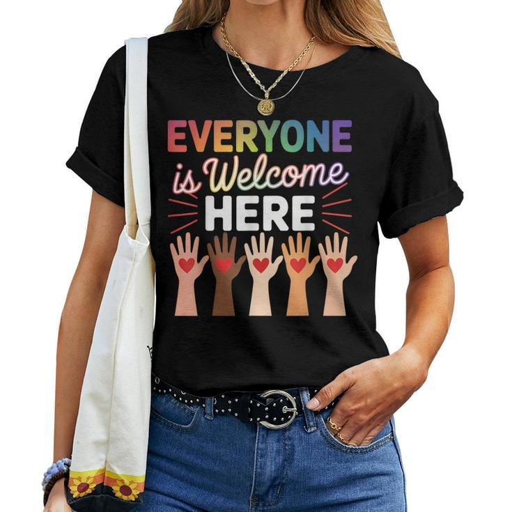 Everyone Is Welcome Here Teacher T-Shirt – Inclusive Classroom Shirt ...