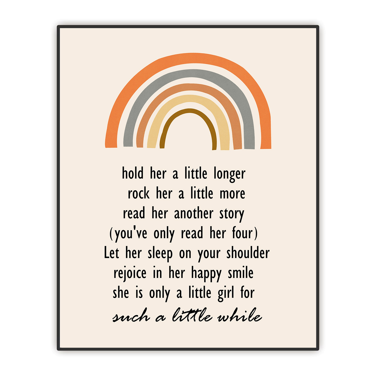 Nursery Wall Decor, Hold Her A Little Longer, Baby Shower Gift, Baby ...