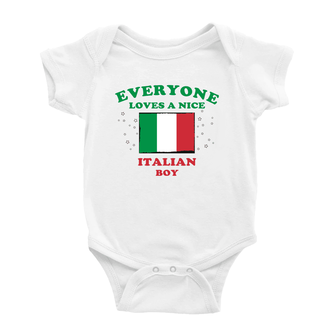 Everyone Loves a Nice Italian Boy Cute Baby Bodysuits (White, 0-3 ...
