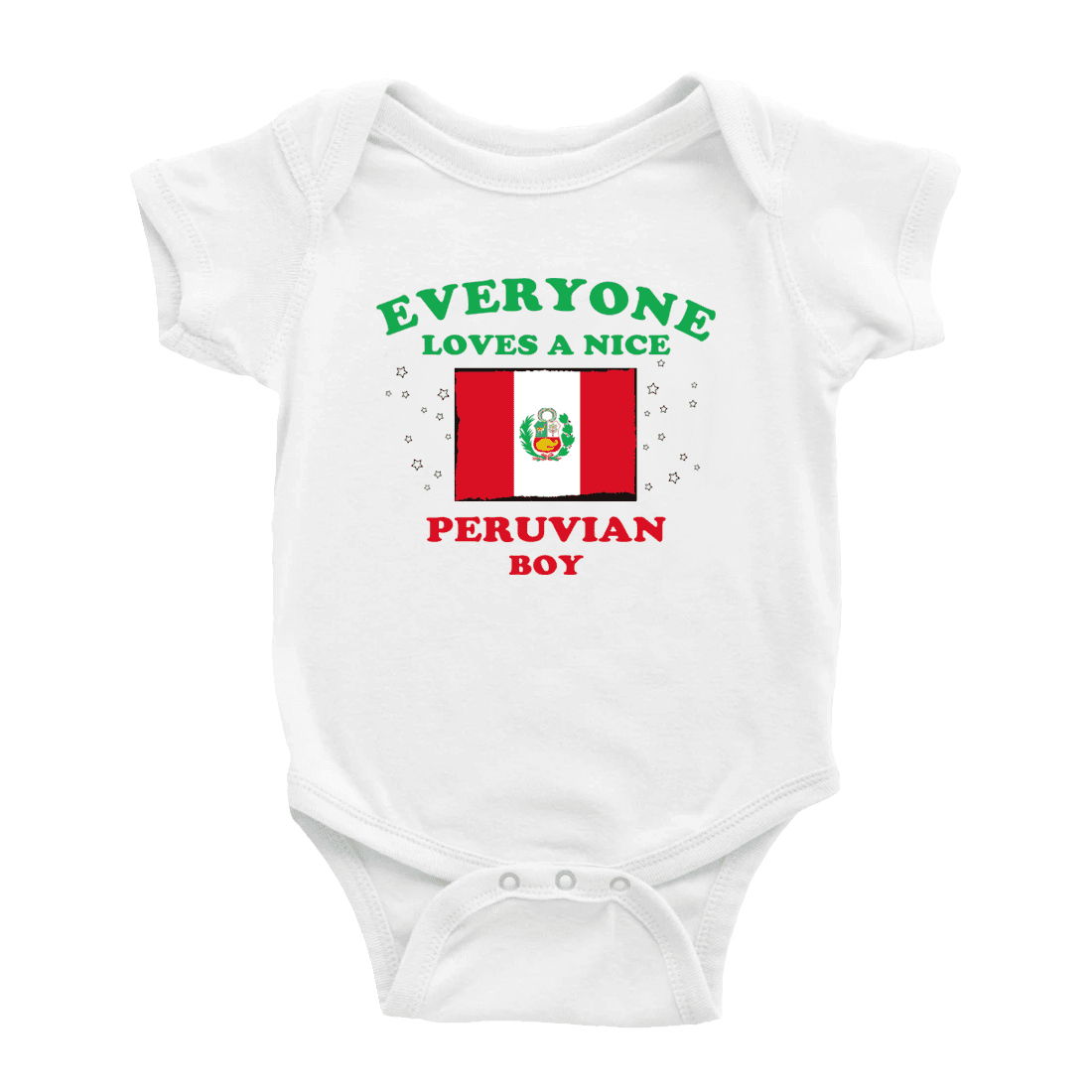 Everyone Loves a Nice Peruvian Boy Cute Baby Jumpsuits (White, 18-24 ...
