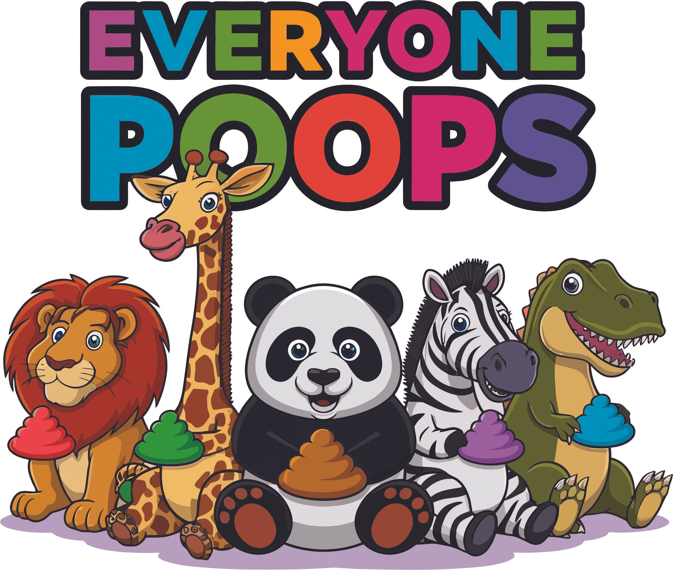 Everyone Poops Animals Characters Lion Giraffe Panda Zebra Crocodile ...