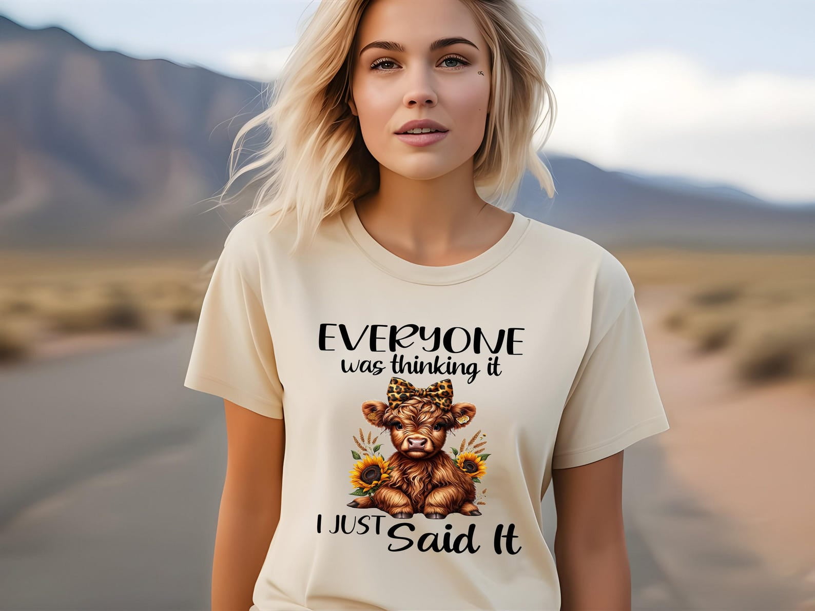 Everyone Thinks It Highland Cow Bella Canvas T-shirt, Cute Highland Cow Tee, Ladies Cow Apparel ...