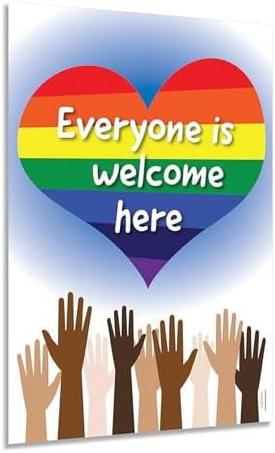 - Everyone is Welcome Here Poster, 12 x 18 in. (Laminated), Diversity ...