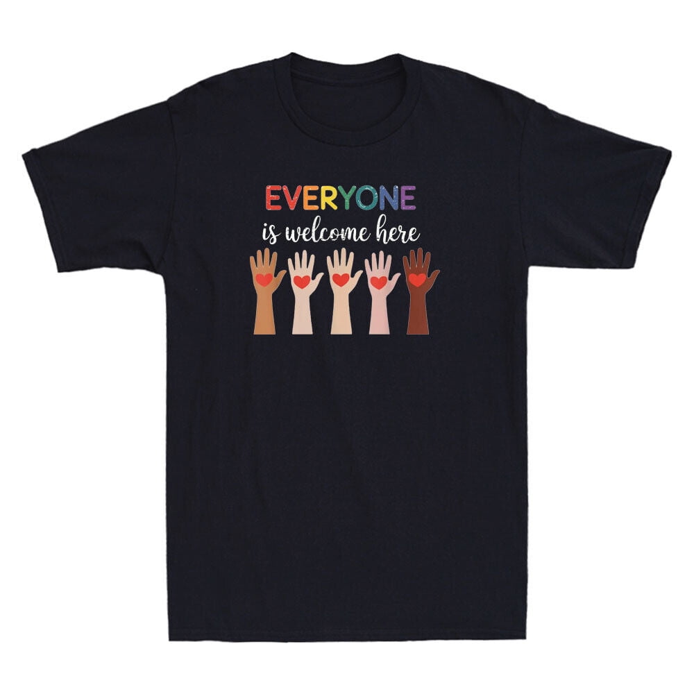 Everyone Welcome Shirt Inclusive Positive Retro Graphic - Walmart.com