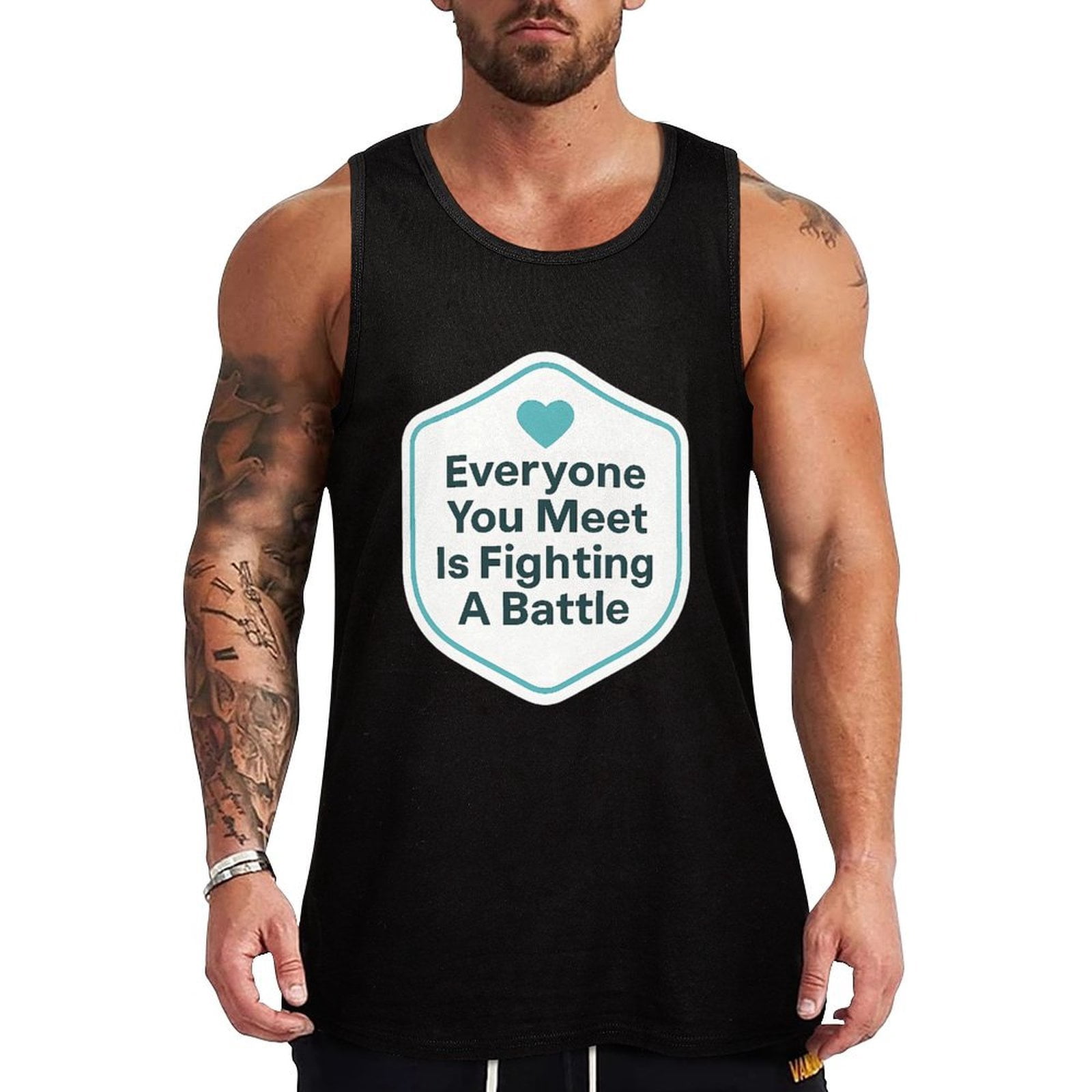 Everyone You Meet Is Fighting A Battle Men's Sleeveless Tank Top ...