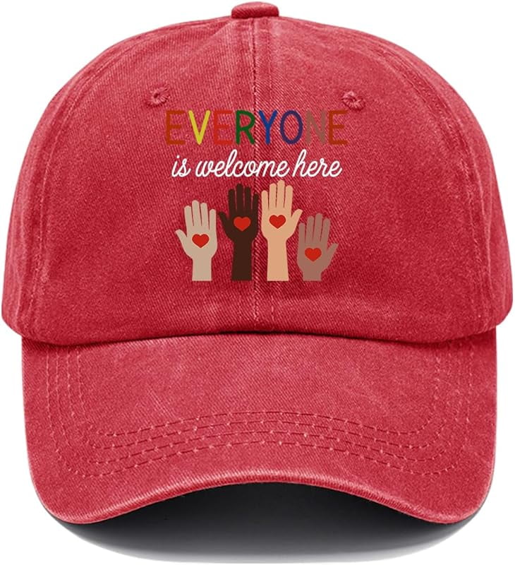 Everyone is Welcome Here Hat, Fist Hand Support Cap - Walmart.com