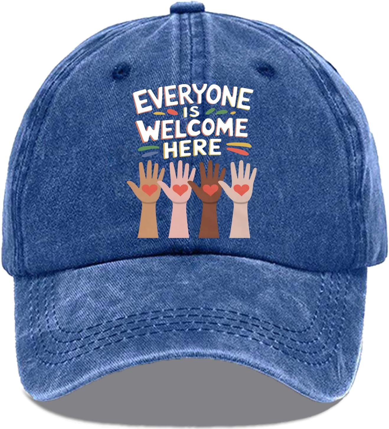 Everyone is Welcome Here Hat Welcome Here Fist Hand Idaho Teacher Cap ...