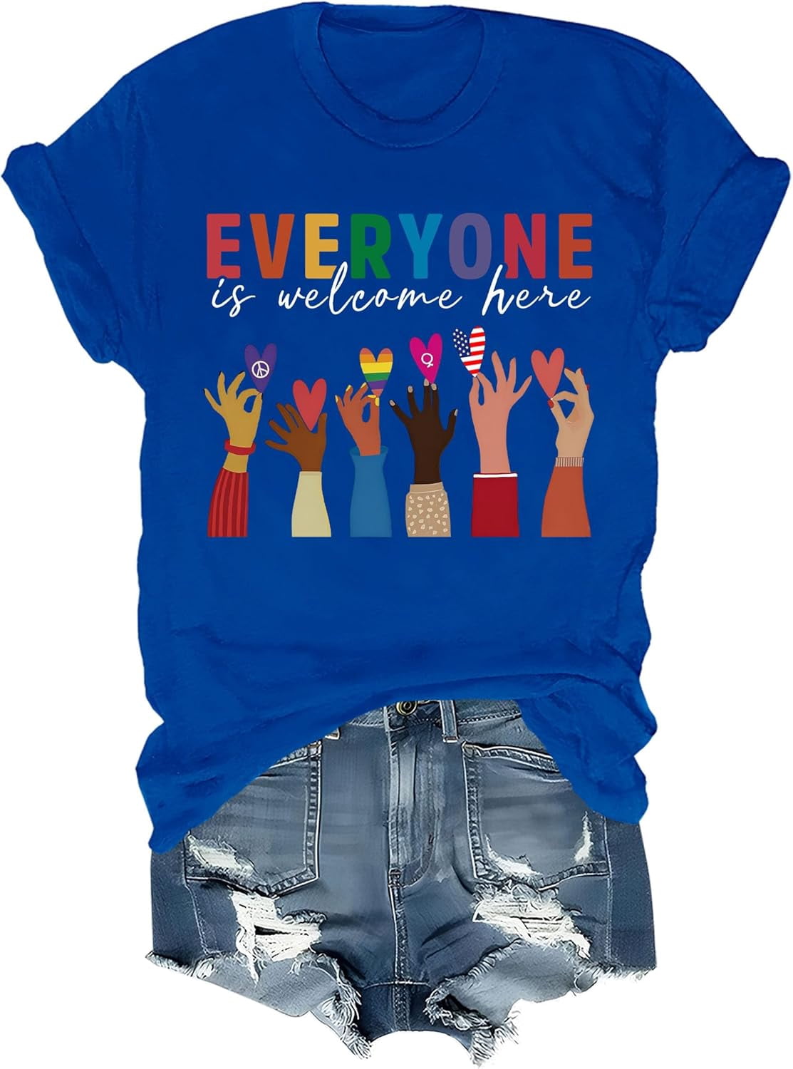 Everyone is Welcome Here Shirt, Everyone is Welcome Here T-Shirts Women ...