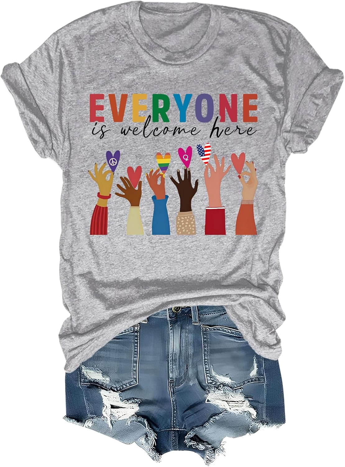 Everyone is Welcome Here Shirt, Everyone is Welcome Here T-Shirts Women ...