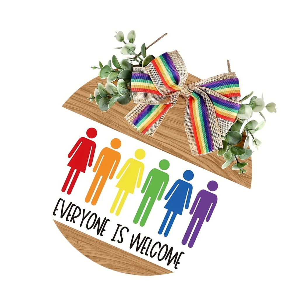 Everyone is Welcomes Door Sign LGBTQ Welcome Door Hanger Welcome Door ...