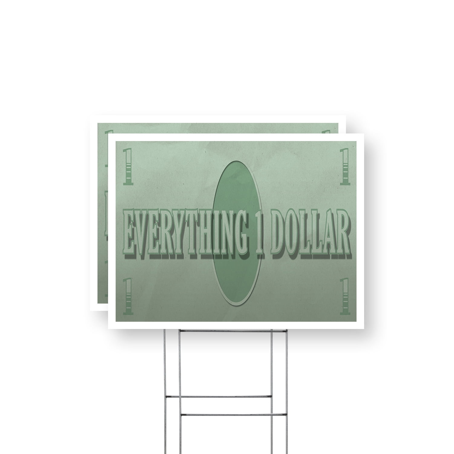 Everything 1 Dollar Yard Sign 2 Pack of 12 Inch x 16 Inch Double Sided ...