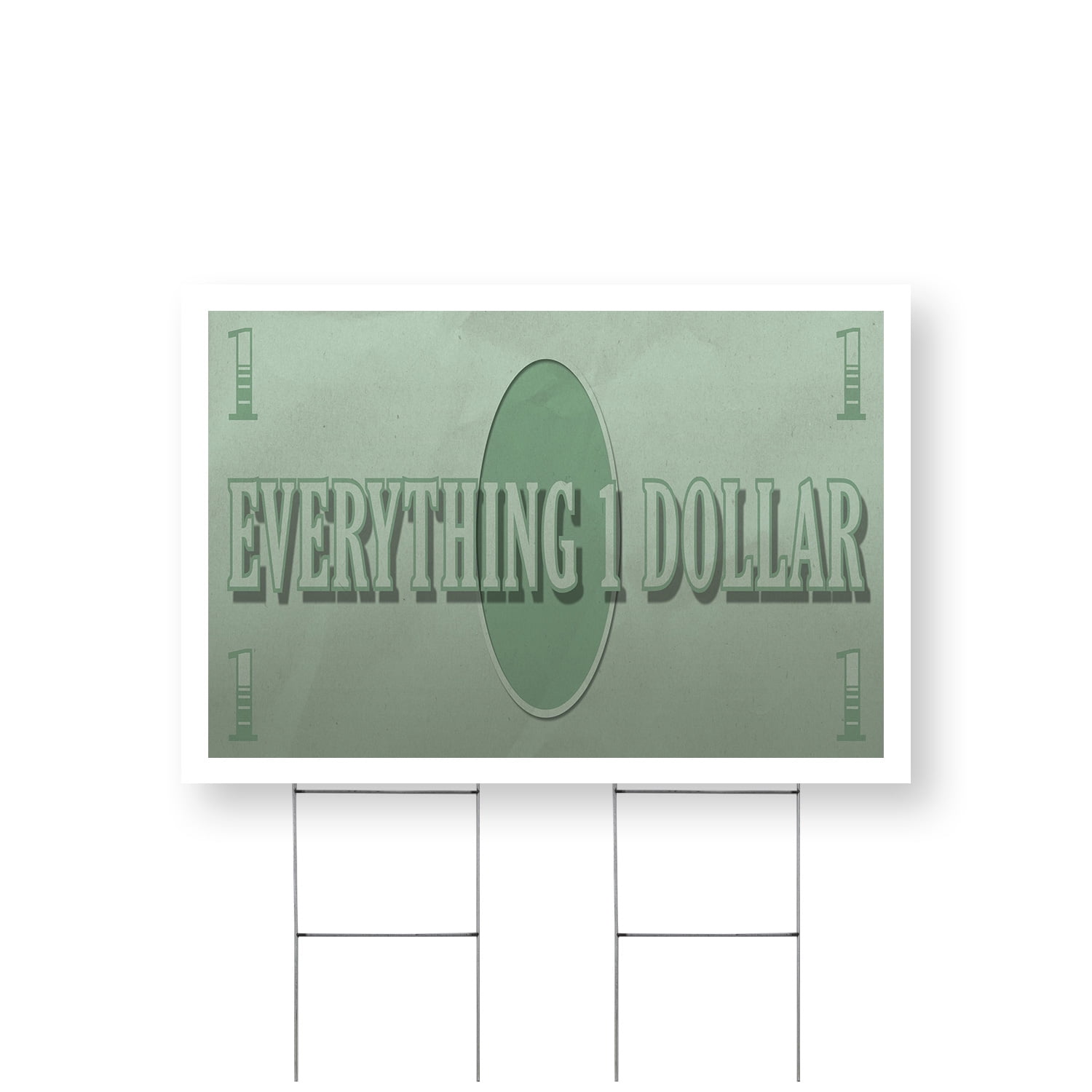 Everything 1 Dollar Yard Sign 24 Inch x 36 Inch Double Sided ...
