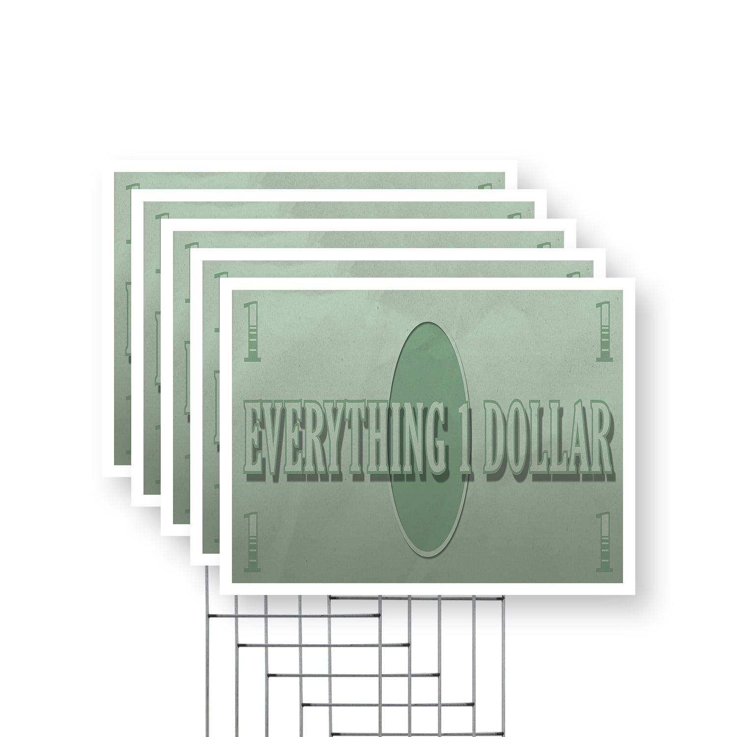 Everything 1 Dollar Yard Sign 5 Pack of 18 Inch x 24 Inch Double Sided ...