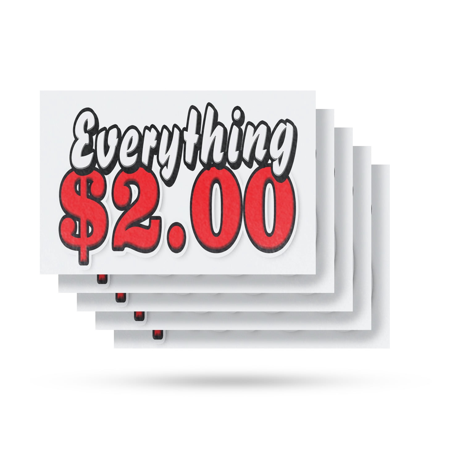 Everything 2 Dollars Vinyl Decal 5 Pack of 18 Inch x 24 Inch ...