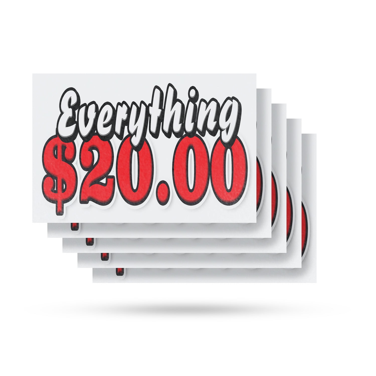 Everything 20 Dollars Vinyl Decal 5 Pack of 18 Inch x 24 Inch ...