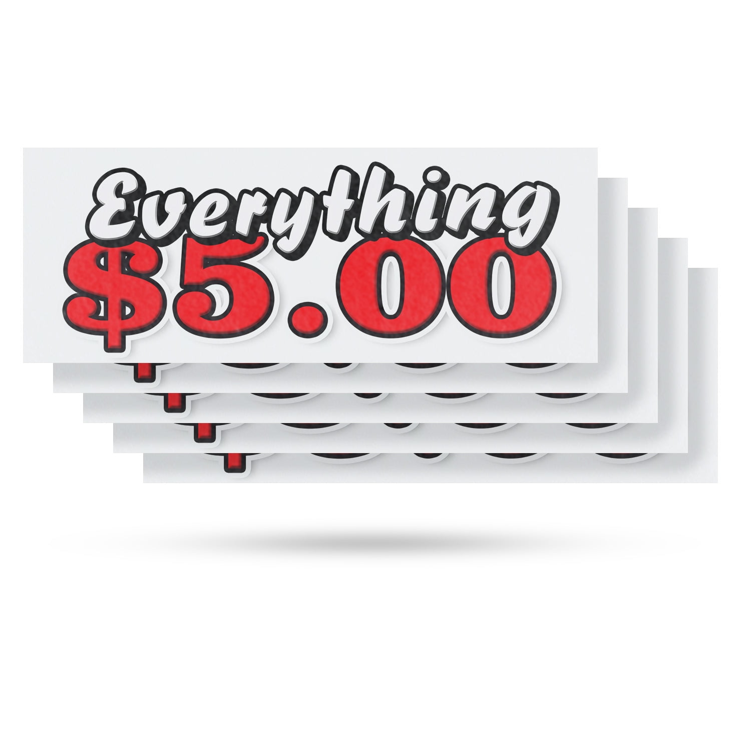 Everything 5 Dollars Vinyl Decal 5 Pack of 12 Inch x 5 Inch ...