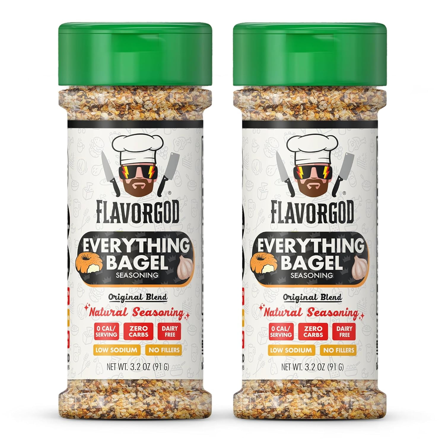 Everything Bagel Seasoning Mix by Flavor God, Pack of 2 - Premium All ...