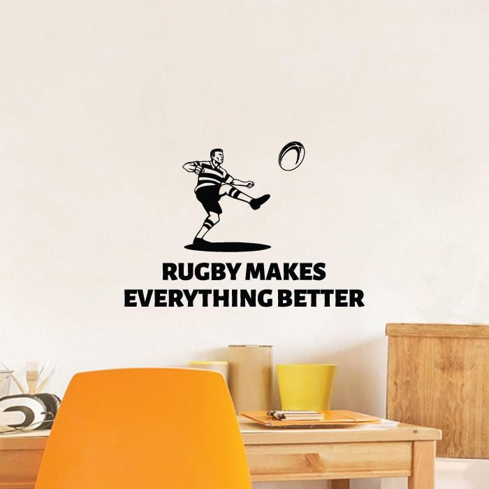 Everything Better Rugby Quote Wall Sticker Room Vinyl Wall Art Decals ...