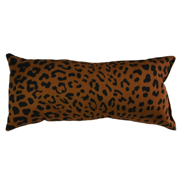 Everything Comfy Leopard Print Decorative Pillow, 16x6 Inch, Dark Brown ...