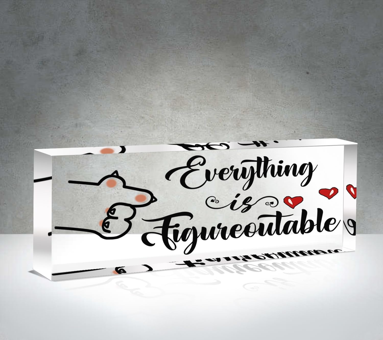 Everything is Figureoutable Acrylic Desk Plate Sign, Home Office Desk ...