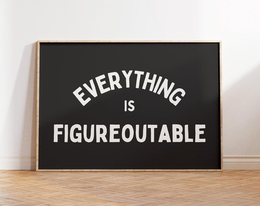 Everything Is Figureoutable Print Uplifting Quote Inspirational Wall ...