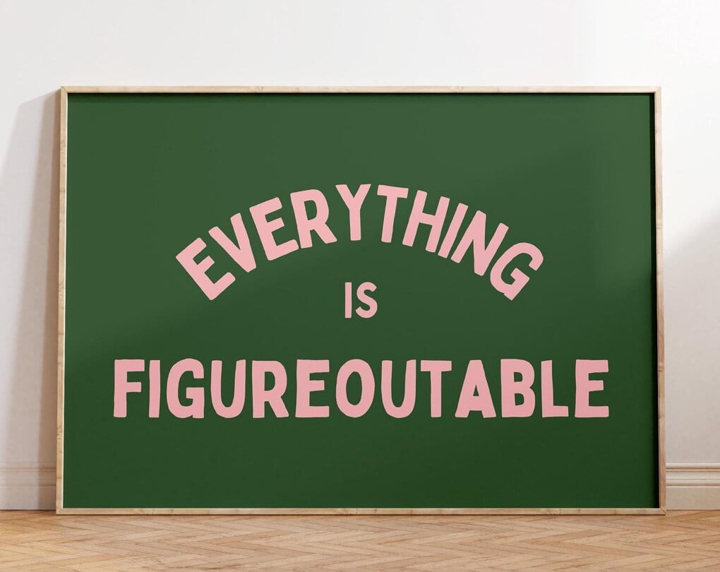 Everything Is Figureoutable Print Uplifting Quote Inspirational Wall ...