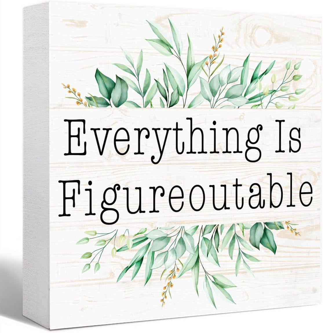 Everything is Figureoutable Sign Wood Box,Inspirational Quote Wooden ...