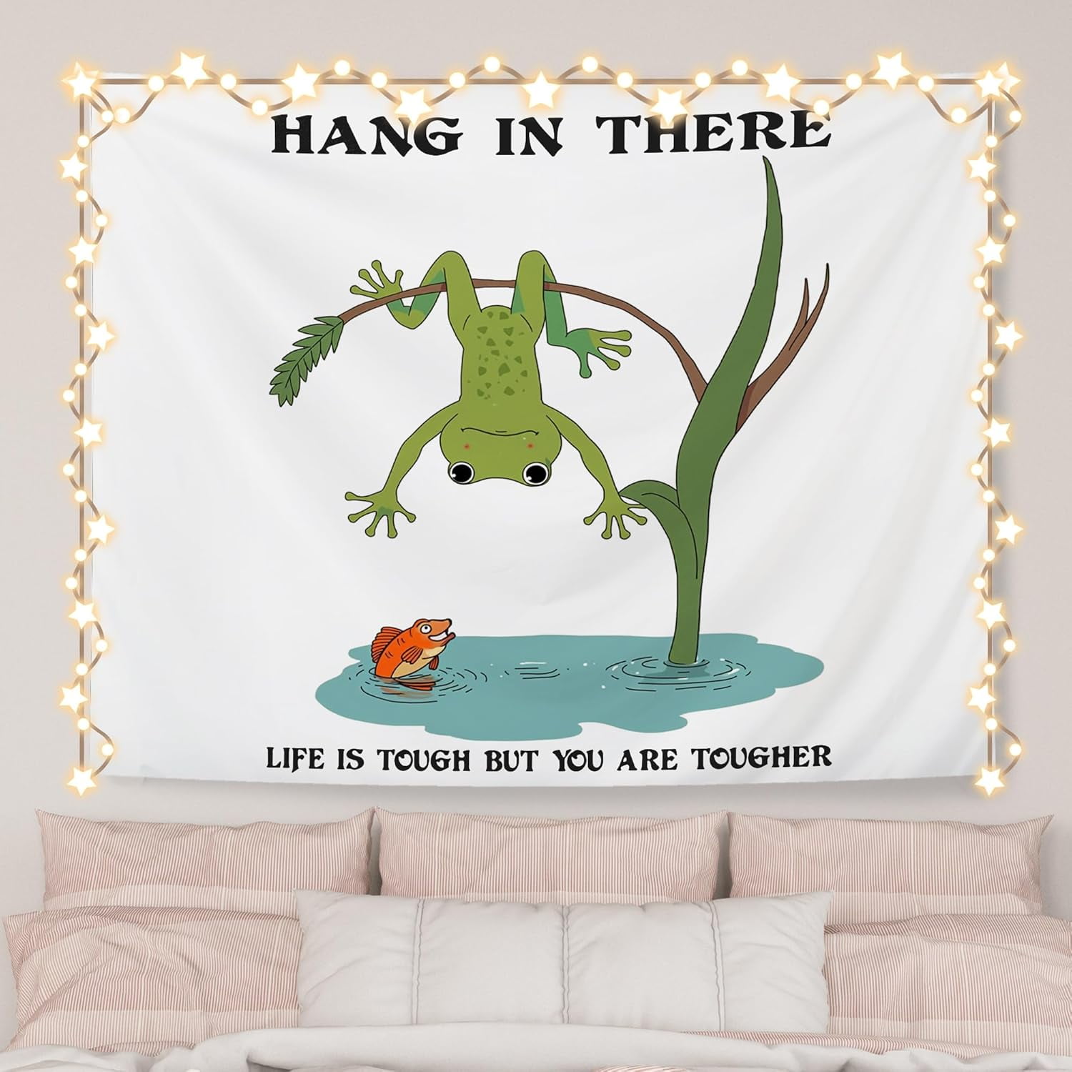 Everything Is Figureoutable Tapestry, Motivational Inspirational Frog ...