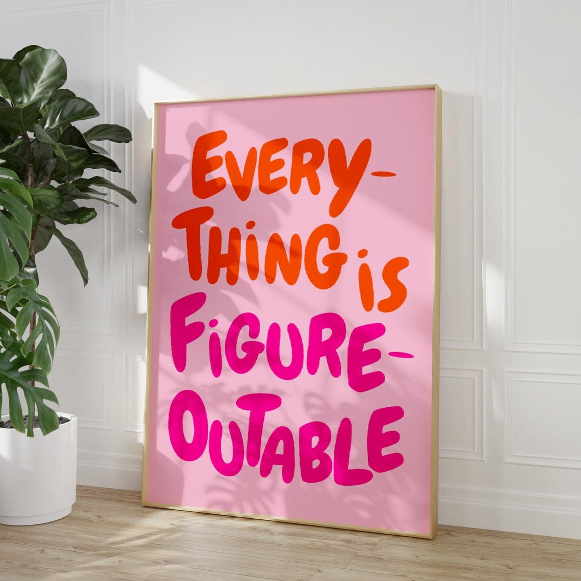 Everything Is Figureoutable Uplifting Quote Print Inspirational Wall ...