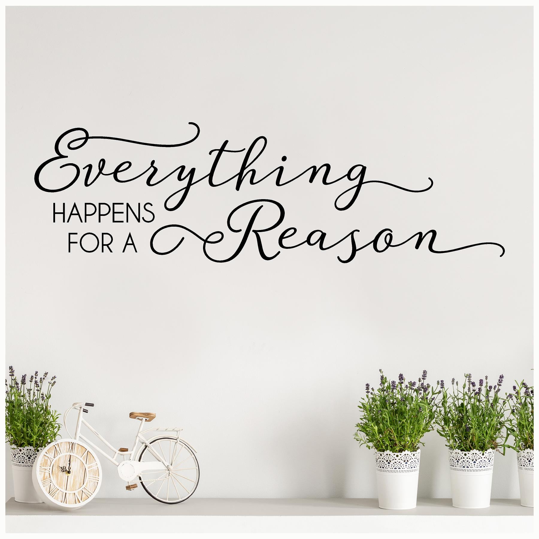 Everything Happens For a Reason Vinyl Lettering Self Adhesive Wall ...