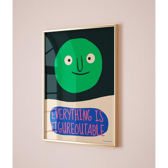 Everything Is Figureoutable Funky Wall Art Uplifting Quote ...