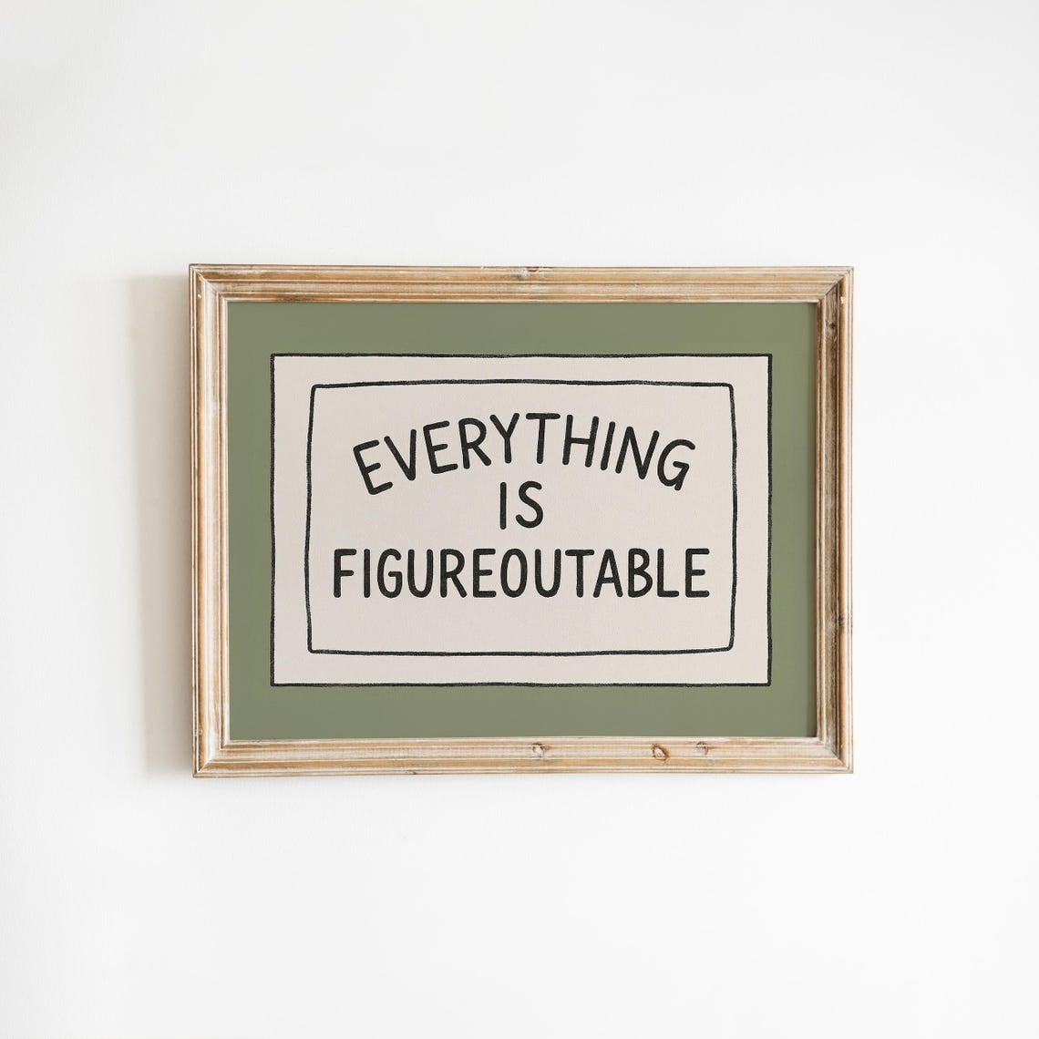 Everything Is Figureoutable Poster – Minimalist Motivational Quote Wall ...