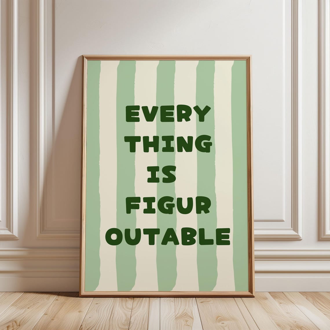 Everything Is Figureoutable Wall Art, Positive Affirmation Typography ...
