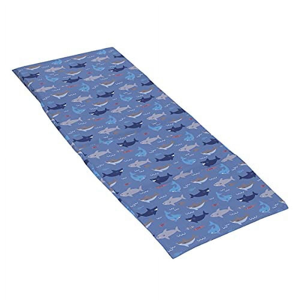 Everything Kids Shark, Fish, Ocean Blue & Grey Preschool Nap Pad Sheet ...