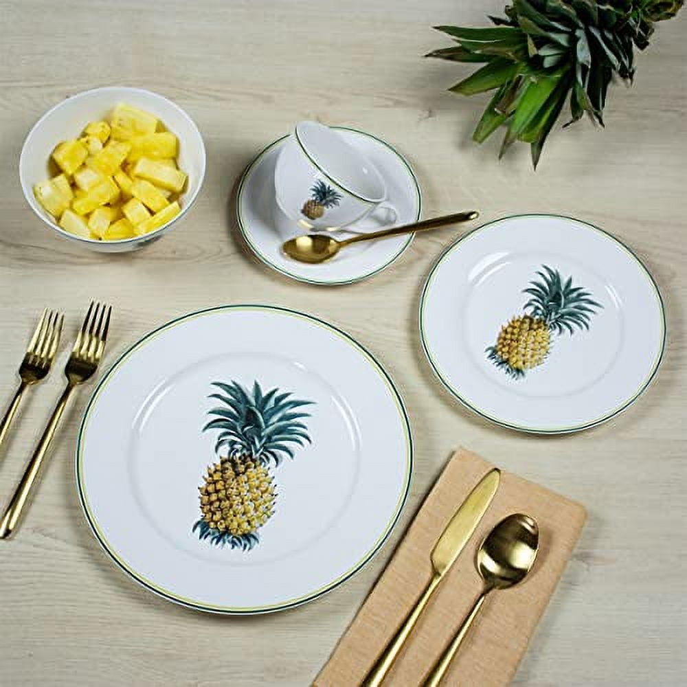 Everything Kitchens 20-Piece Porcelain Dinnerware Set | Pineapple ...