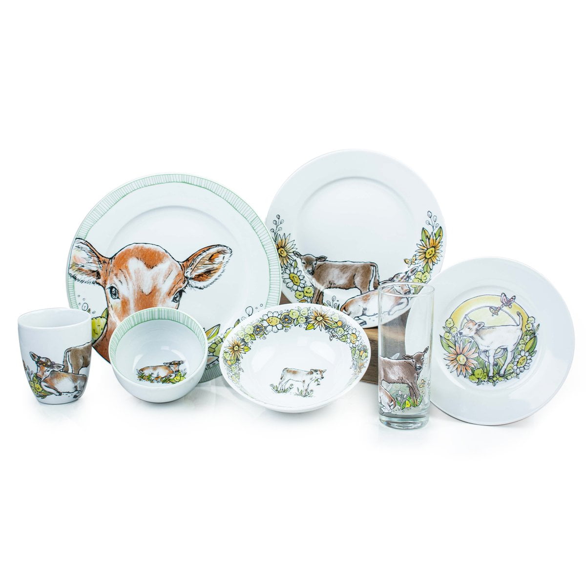 Everything Kitchens Barnyard Baby Animals 18-Piece Dinnerware Set ...