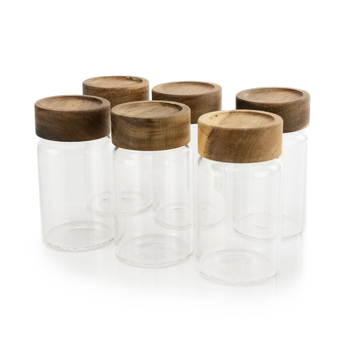 Everything Kitchens Modern Essentials 8oz Spice Jars with Wood Lids ...