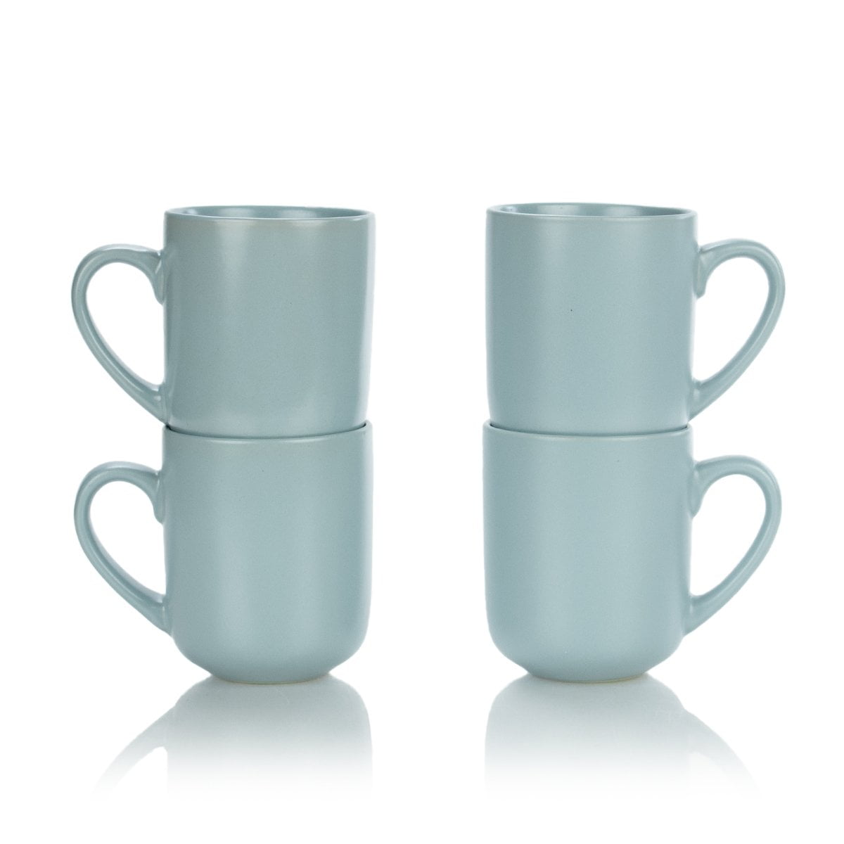 Everything Kitchens Modern Flat 15oz Mugs (Set of 4) | Dusty Blue ...