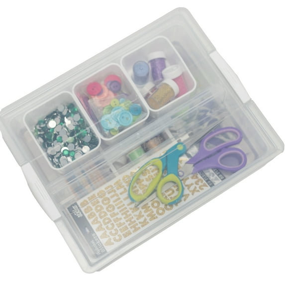 Everything Mary 7-Piece Clear Plastic Craft and Hobby Storage Container ...