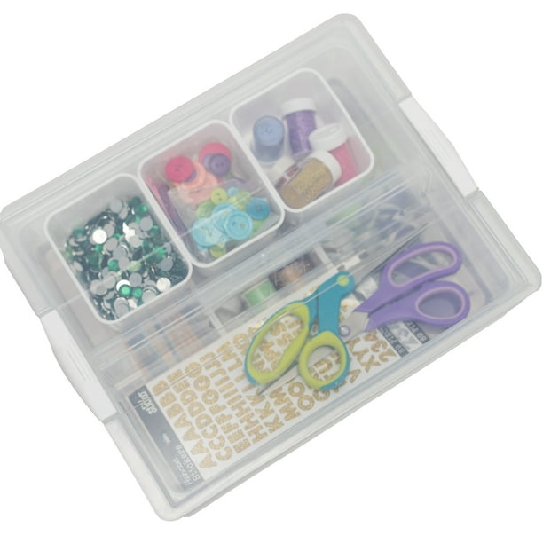 Everything Mary 7-Piece Clear Plastic Craft and Hobby Storage Container ...