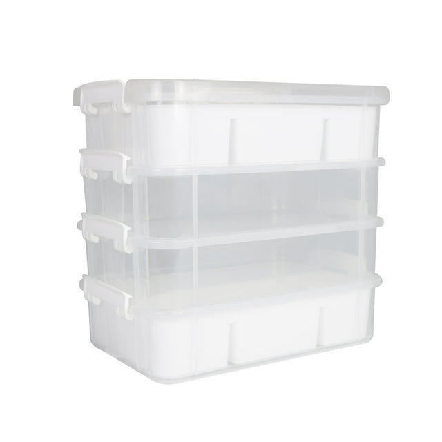 Everything Mary Clear 4-Tier Plastic Craft and Hobby Stackable Snap Box ...