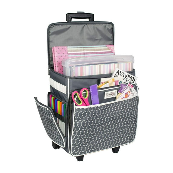 Everything Mary Rolling Scrapbook Organizer, Grey/White - Portable ...