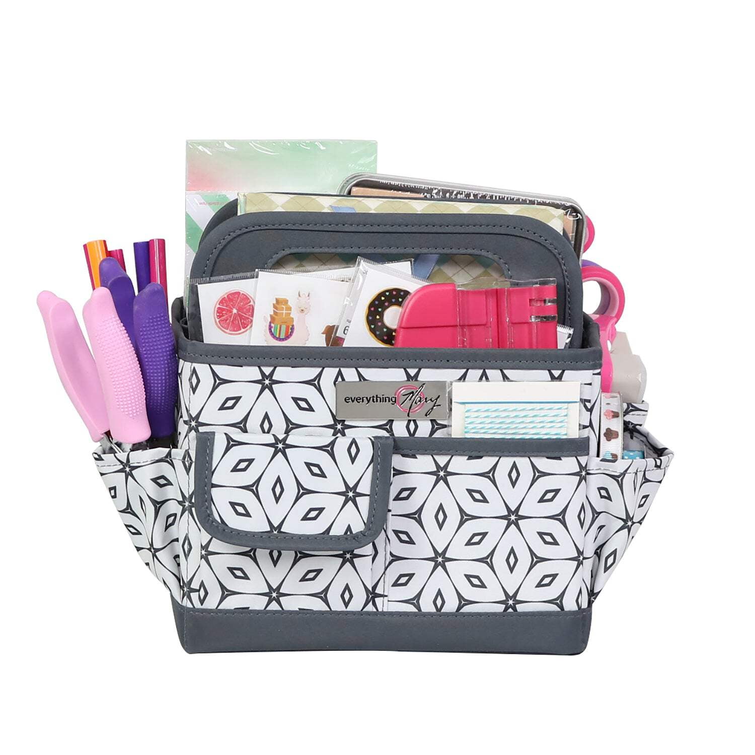 Collapsible Desktop Craft Caddy, Grey Geometric - Walmart.com