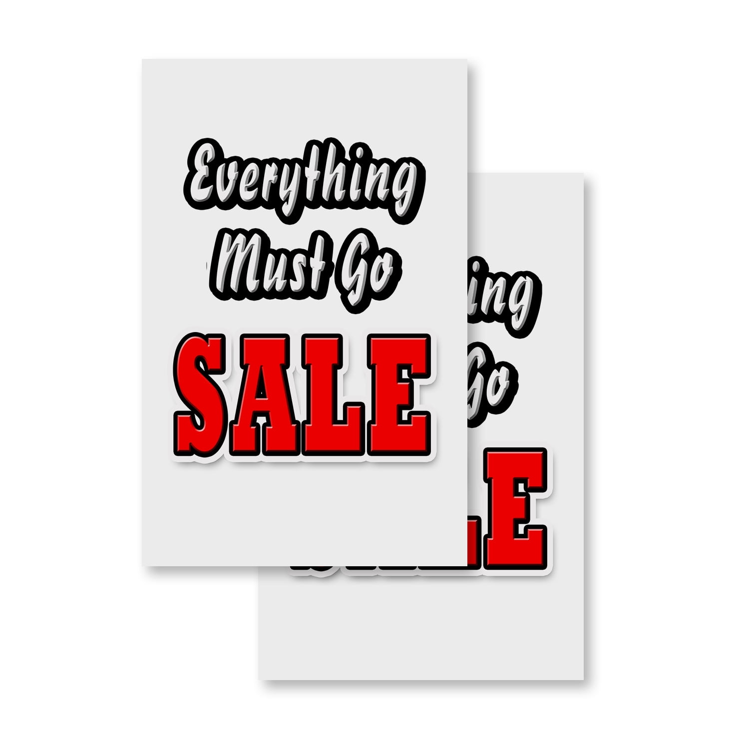 Everything Must Go Sale (2-PACK) 24" x 36" Vinyl Decals | Sign Insert ...