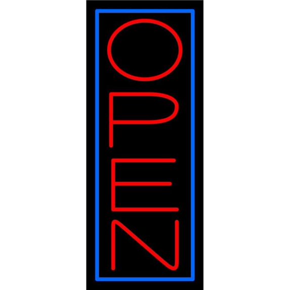 Everything Neon Blue Border With Red Vertical Open LED Neon Sign 15 x 6 ...